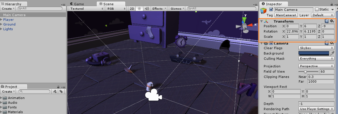噩梦系列篇之相机平滑跟随Player及Tag的设置_Unity3d_积木网（gimoo.net）