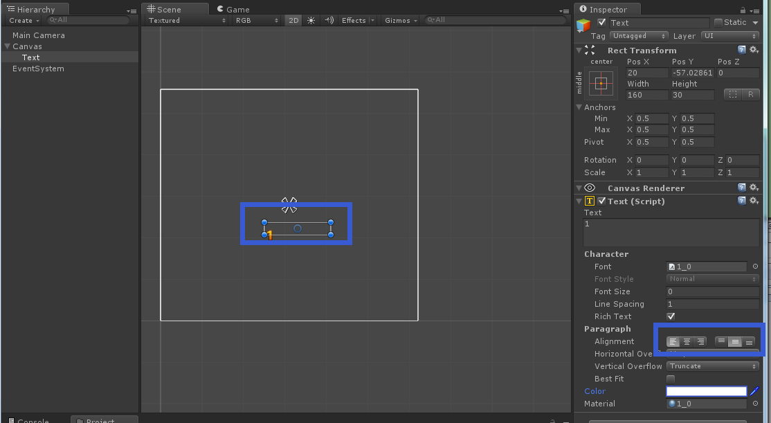 Unity3d 使用 BMFONT 制作的艺术字体 不能居中 解决方法_Unity3d_积木网（gimoo.net）