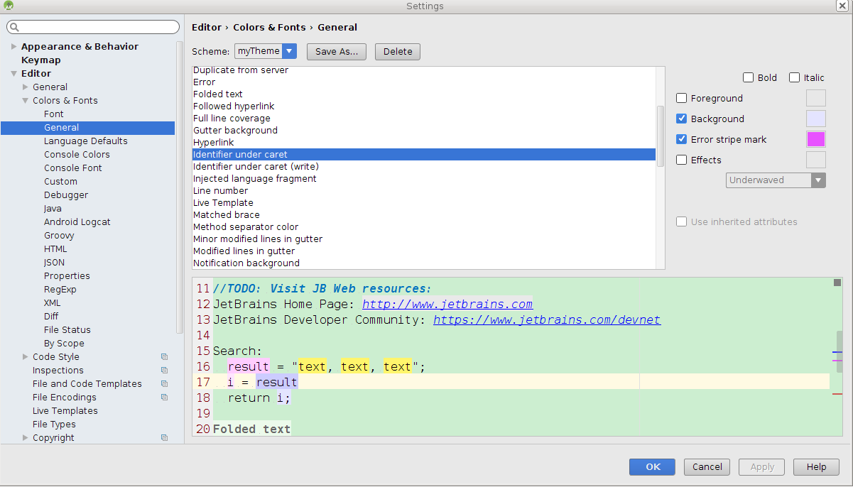 Android Studio 右侧条标高亮显示选中的相同变量，类，方法。。。_Android技巧_积木网（gimoo.net）